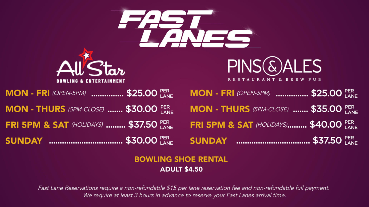 All Star Pricing | All Star Bowling & Entertainment