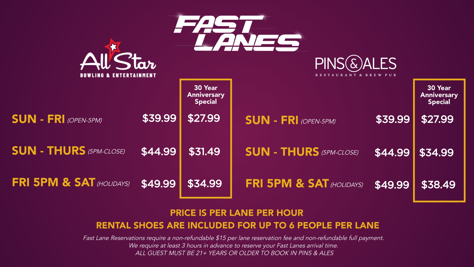 anniversary_pricing | All Star Bowling & Entertainment